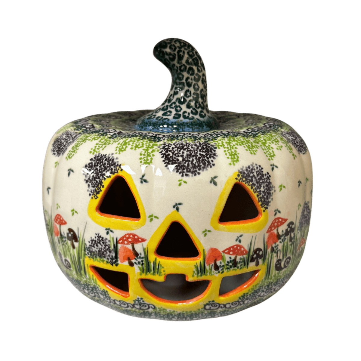 Luminary, Pumpkin, 8" in "Mushroom Meadow" by Galia | GAD28D-ULA3 – The Polish Pottery Outlet