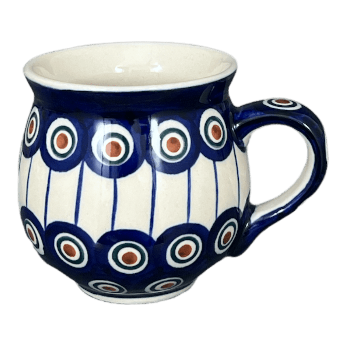 Mug, Belly Mug, Small, 7 oz in "Peacock in Line" by Manufaktura | K067 ...