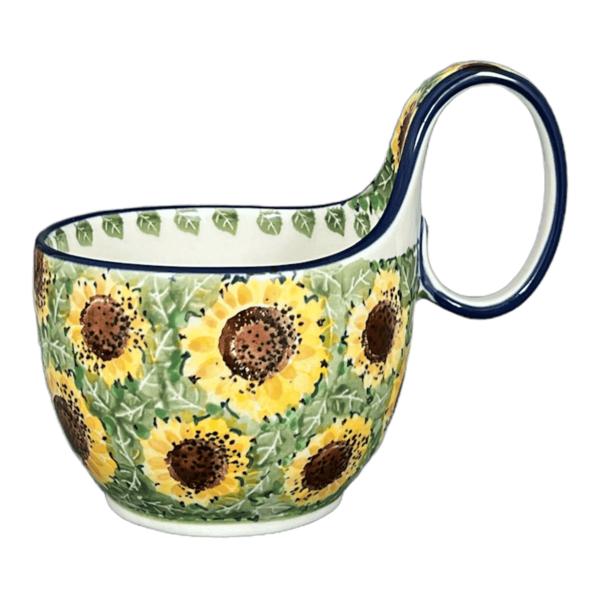 Bowl, Round, Loop Handle, 16 oz in "Sunflower Field" by Ceramika Artys ...