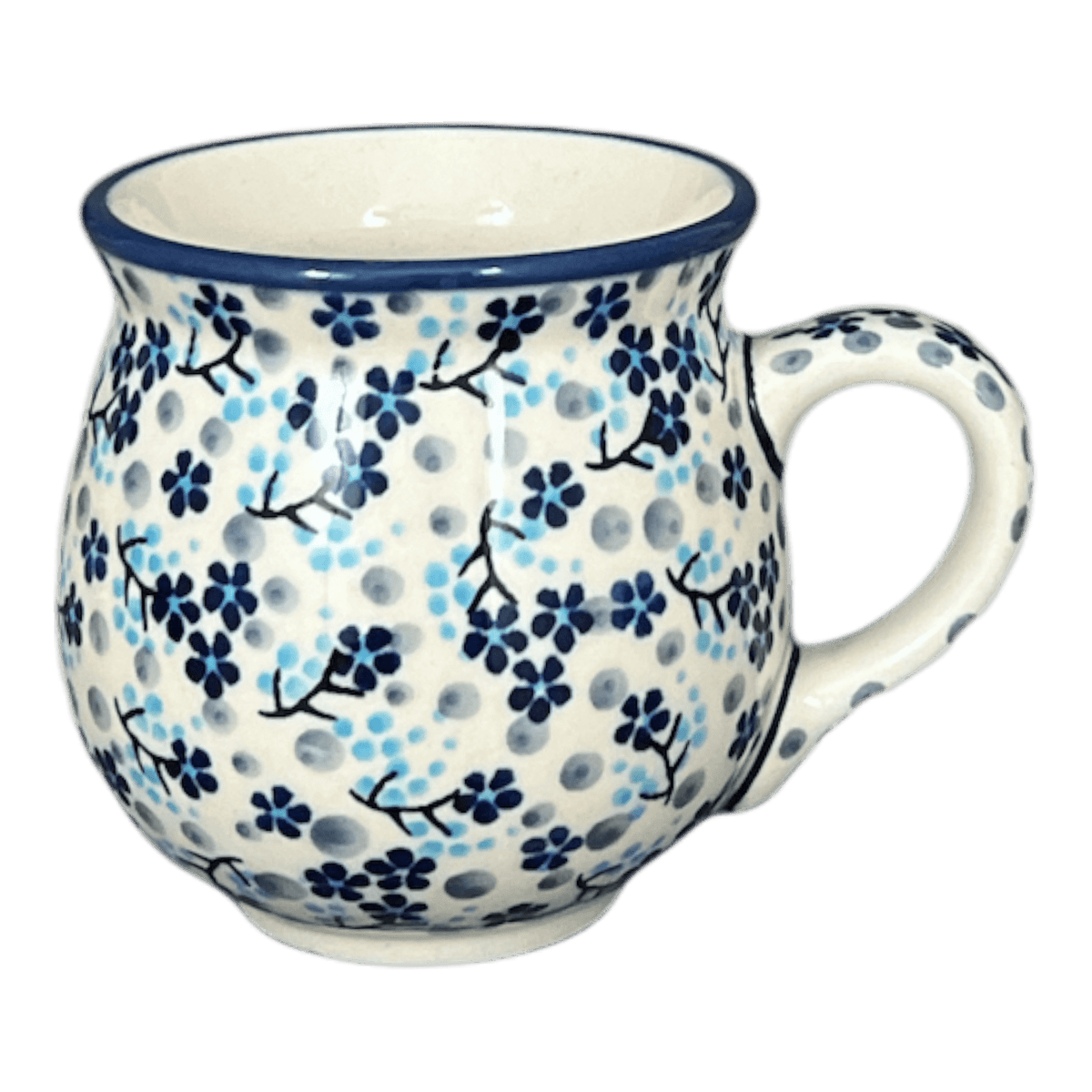Mug, Belly Mug, Small, 7 oz in "Scattered Blues" by Manufaktura | K067 ...