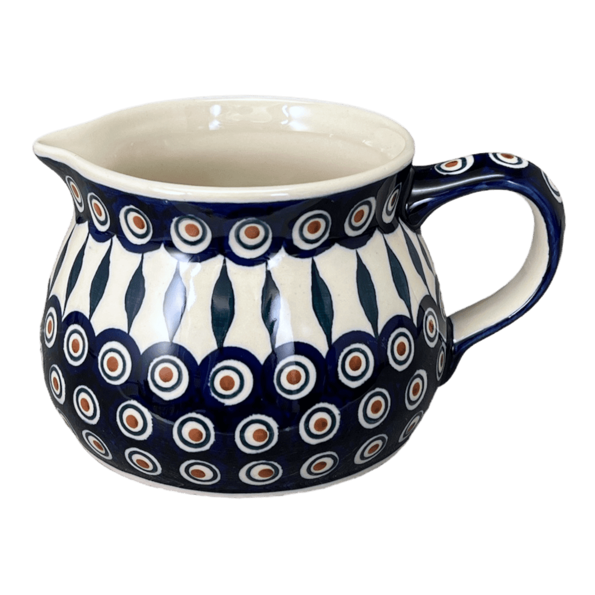 Polish Pottery - The 1 Liter Wide Mouth Pitcher - Peacock – The Polish ...