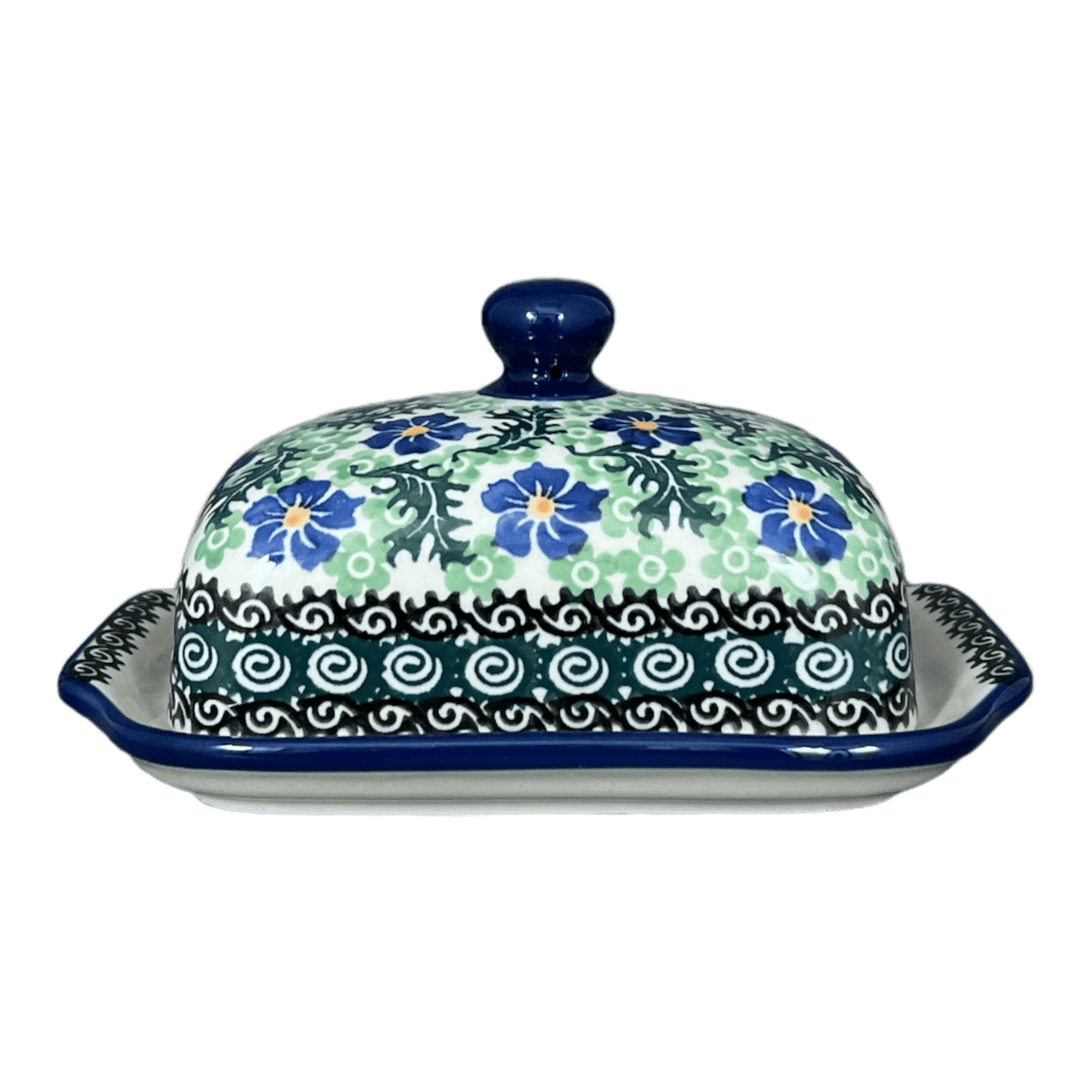 Butter Dish, 7" x 5.5" in "Clematis" by Ceramika Artystyczna | A295-15 ...