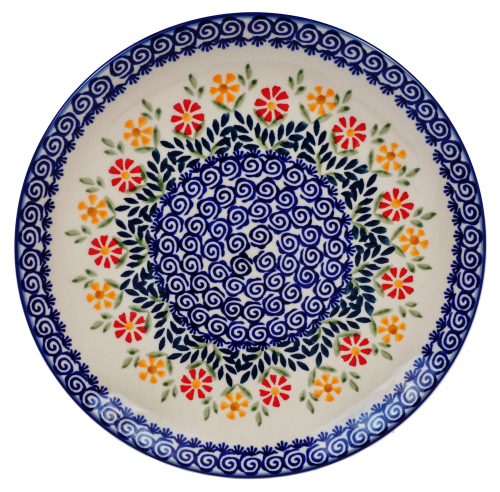 Polish Pottery - 6.75" Bowls - Peacock in Line - The Polish Pottery Outlet